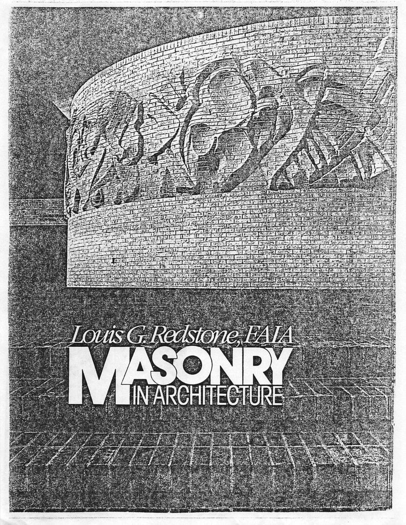 Louis G. Redston FAIA Masonry in Architecture Finite Infinte 1970 ...